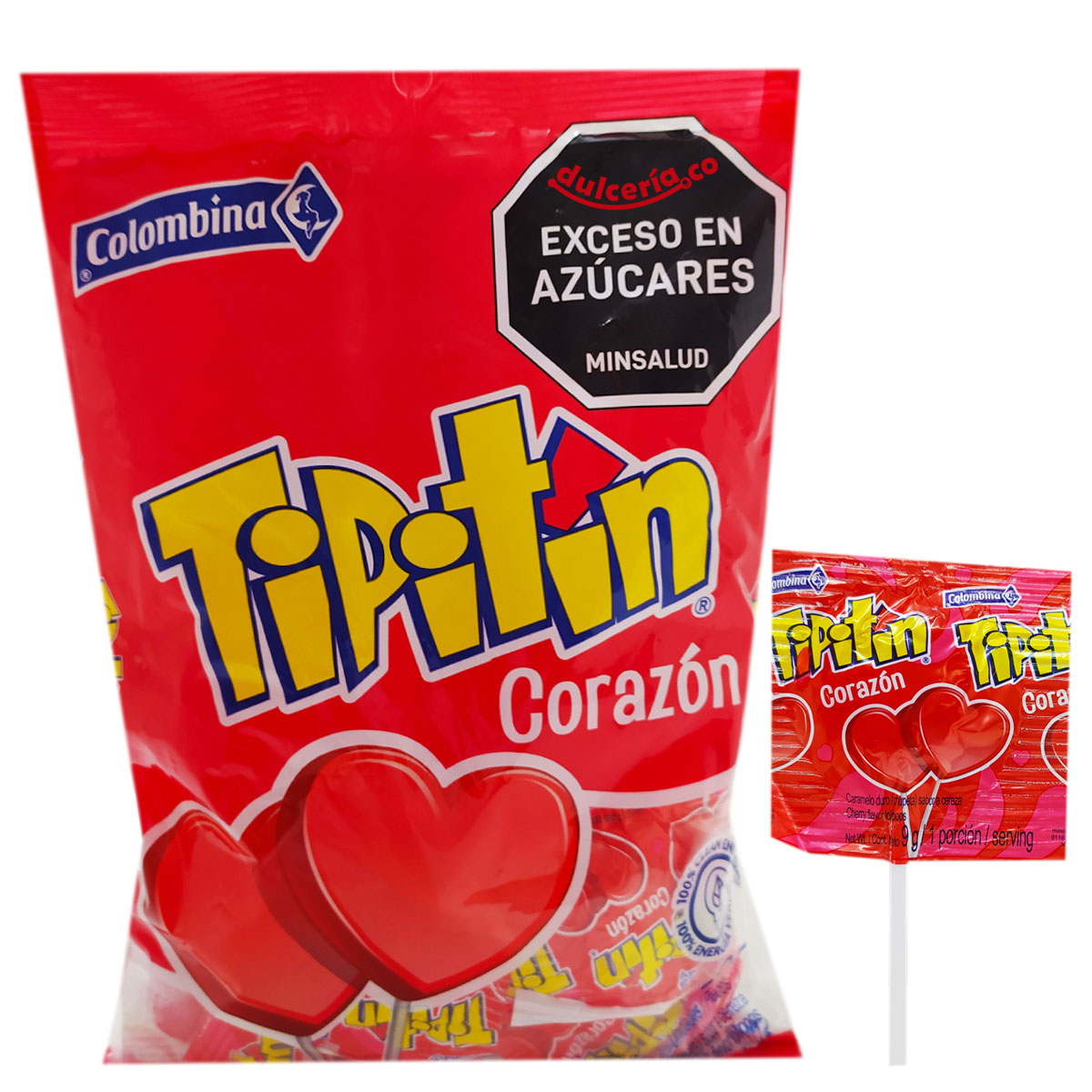 Tipitín Corazón x25 - Dulcería.co