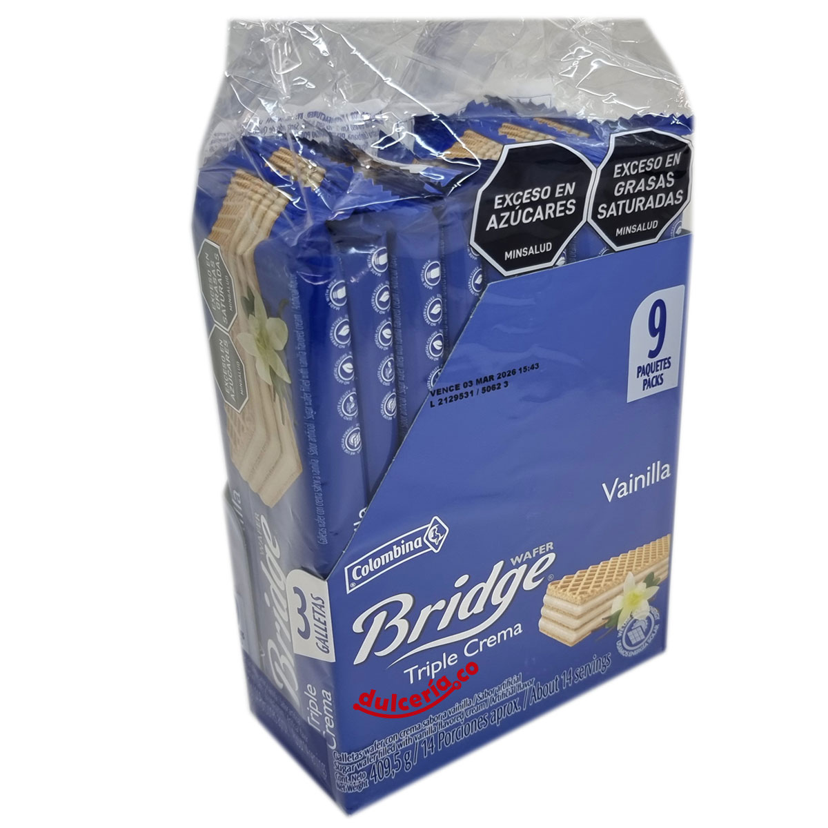 Galleta Bridge Vainilla x9 - Dulcería.co